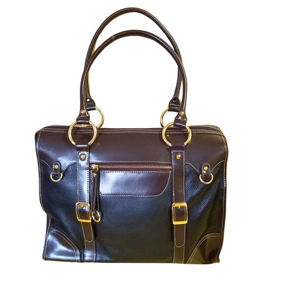 Wilsons Leather | Bags | Vintage Wilsons Leather Black Brown Genuine ...